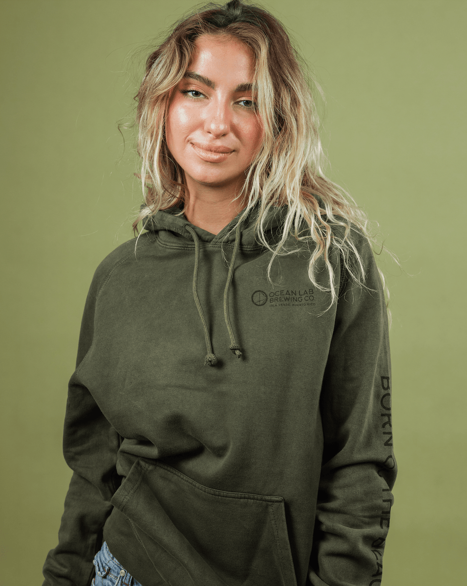 Beer'd Hopster Hoodie - Vintage Olive – Ocean Lab Brewing Co.