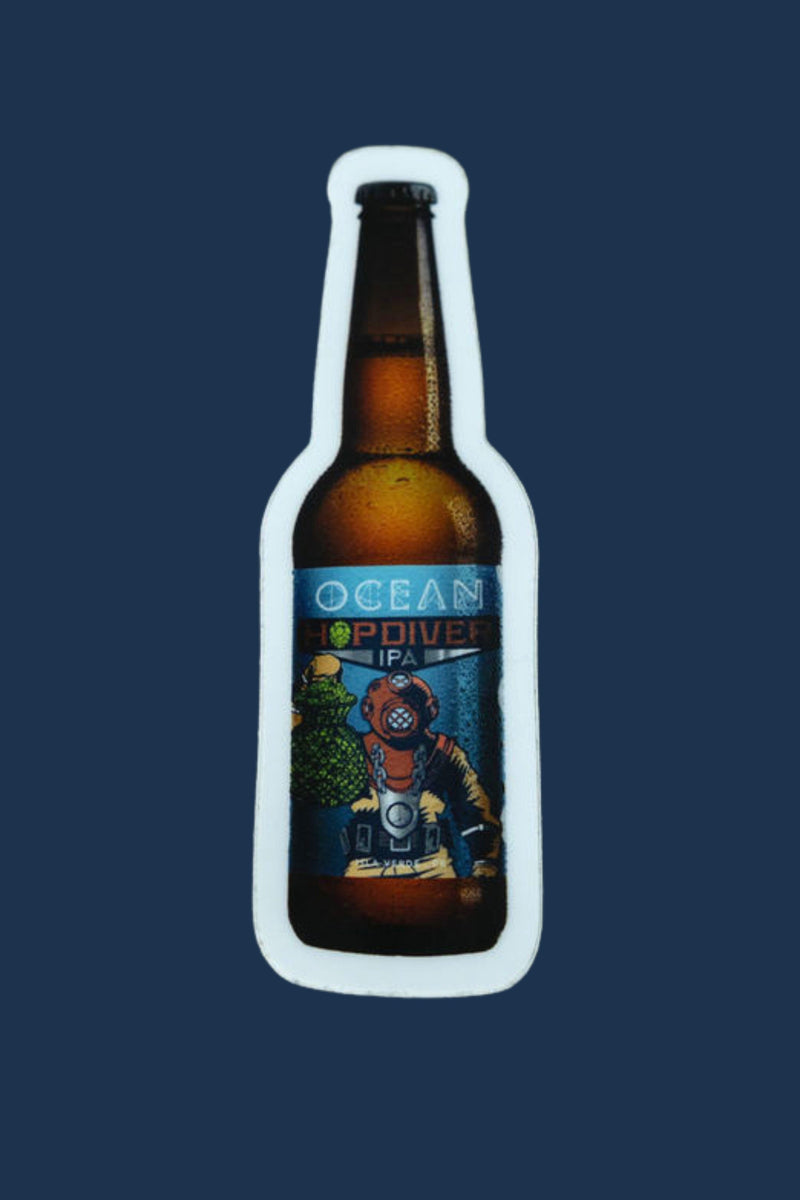 HopDiver Bottle Sticker – Ocean Lab Brewing Co.