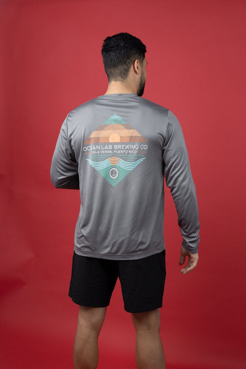 Ocean Sunset Rashguard - Light Grey – Ocean Lab Brewing Co.