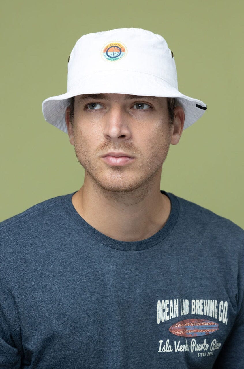 Bucket Hat - O Logo - White – Ocean Lab Brewing Co.
