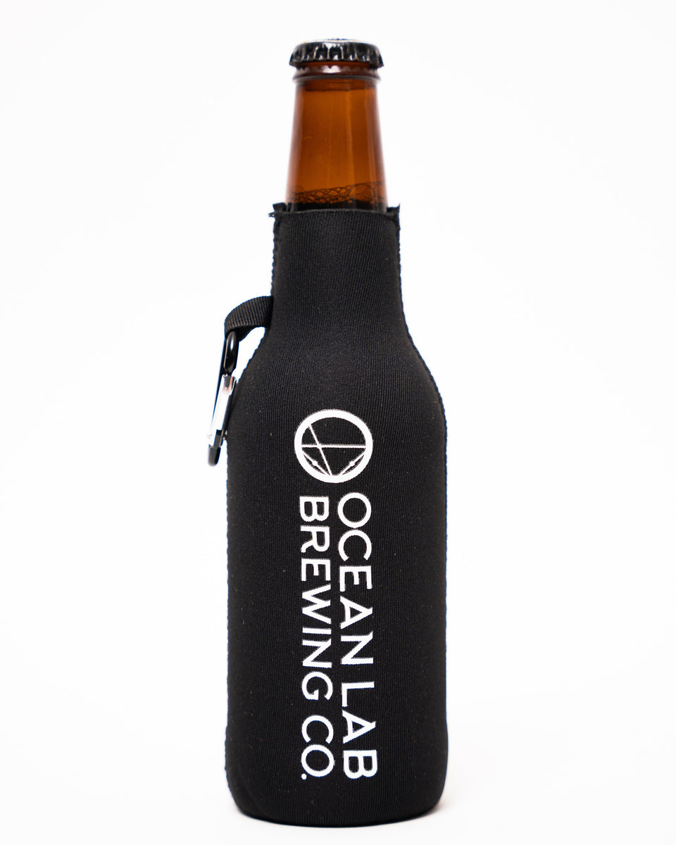 Neoprene Ocean Lab Logo Bottle Insulator - Black – Ocean Lab Brewing Co.
