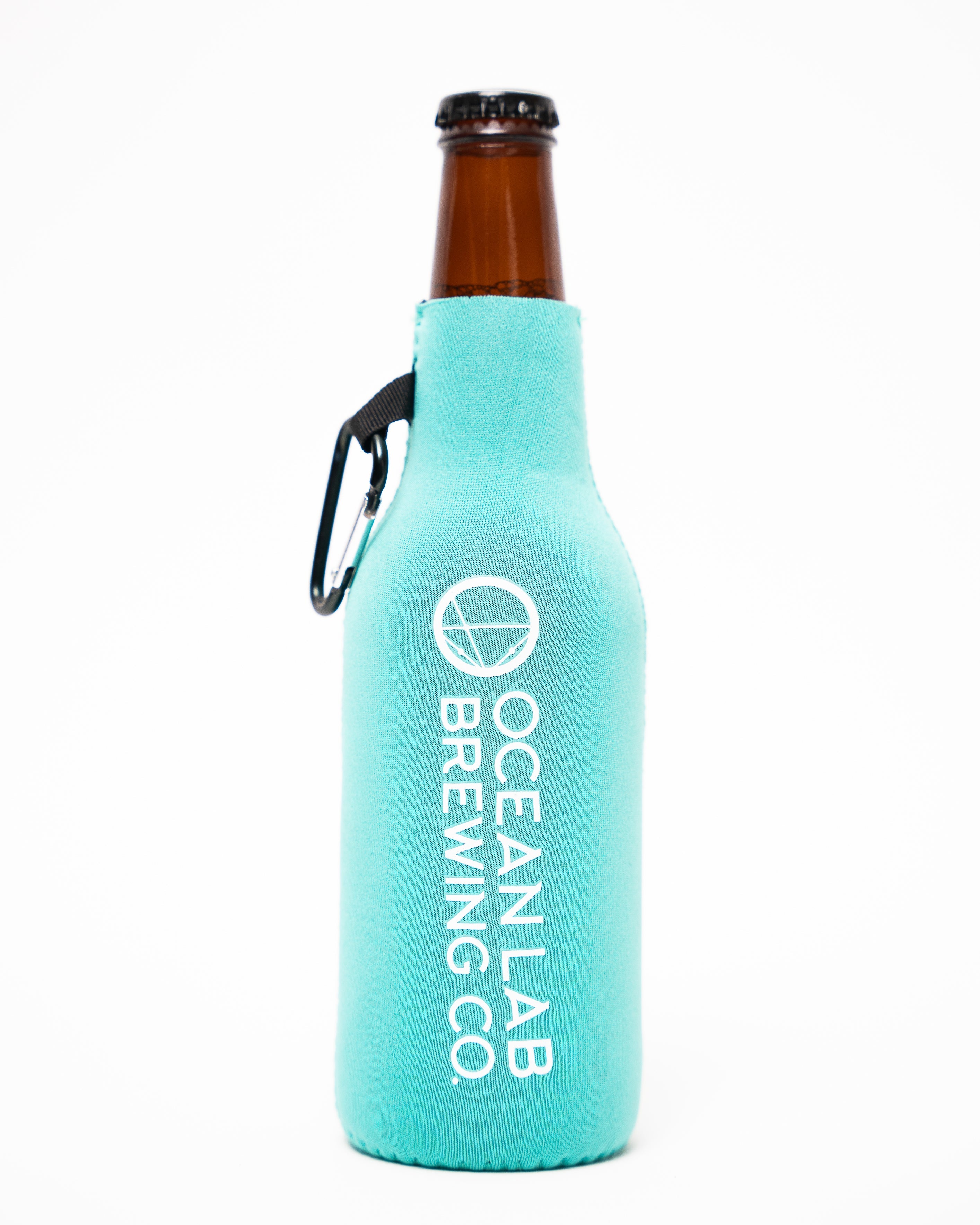 Neoprene Ocean Lab Logo Bottle Insulator - Aqua – Ocean Lab Brewing Co.